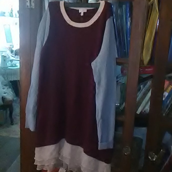 Tops | Multi Colored Ladys Top With Ruffle On Bottom | Poshmark